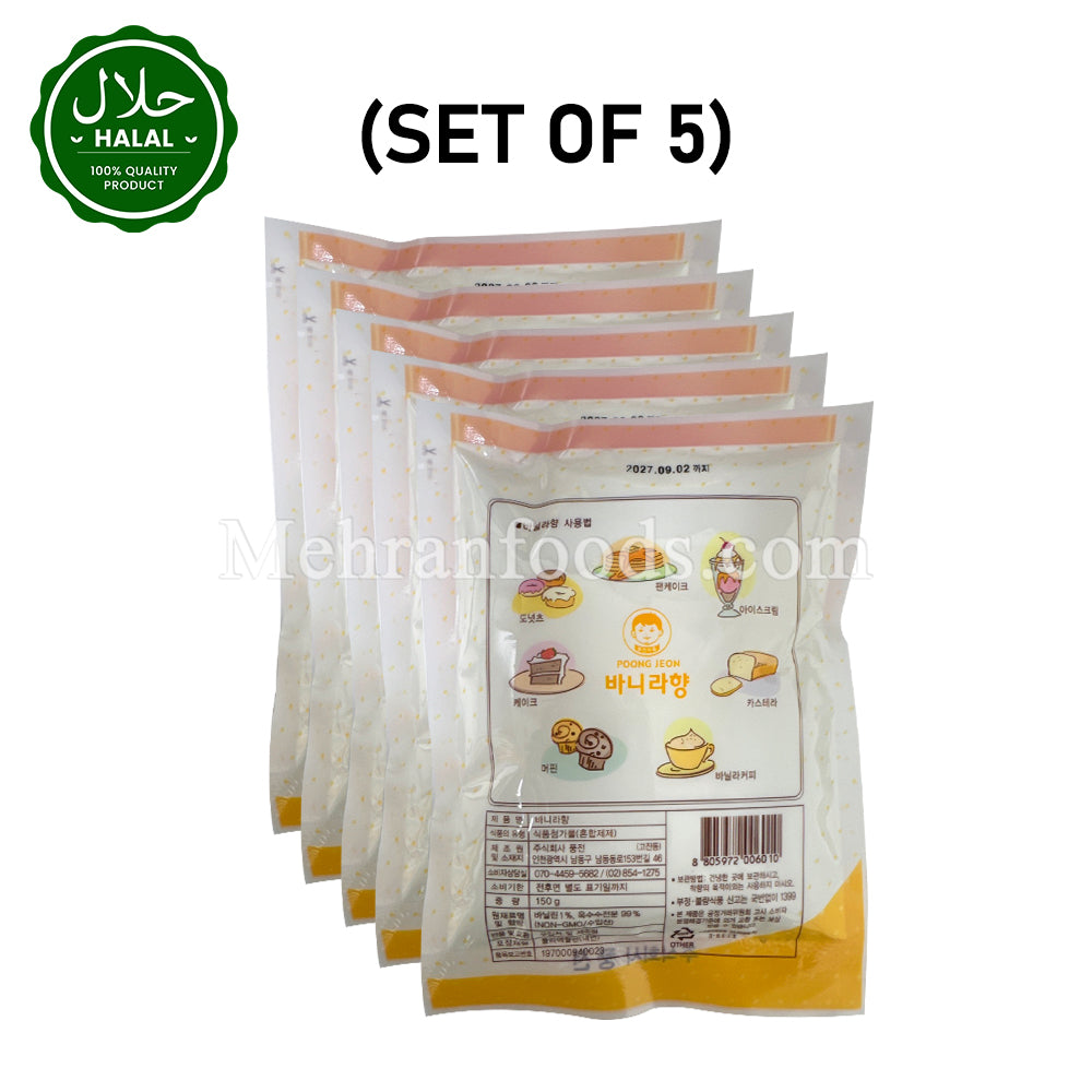 POONG JEON Halal Vanilla Powder 150g (Set of 5) 750g 바니라 향 – Mehran Foods Korea
