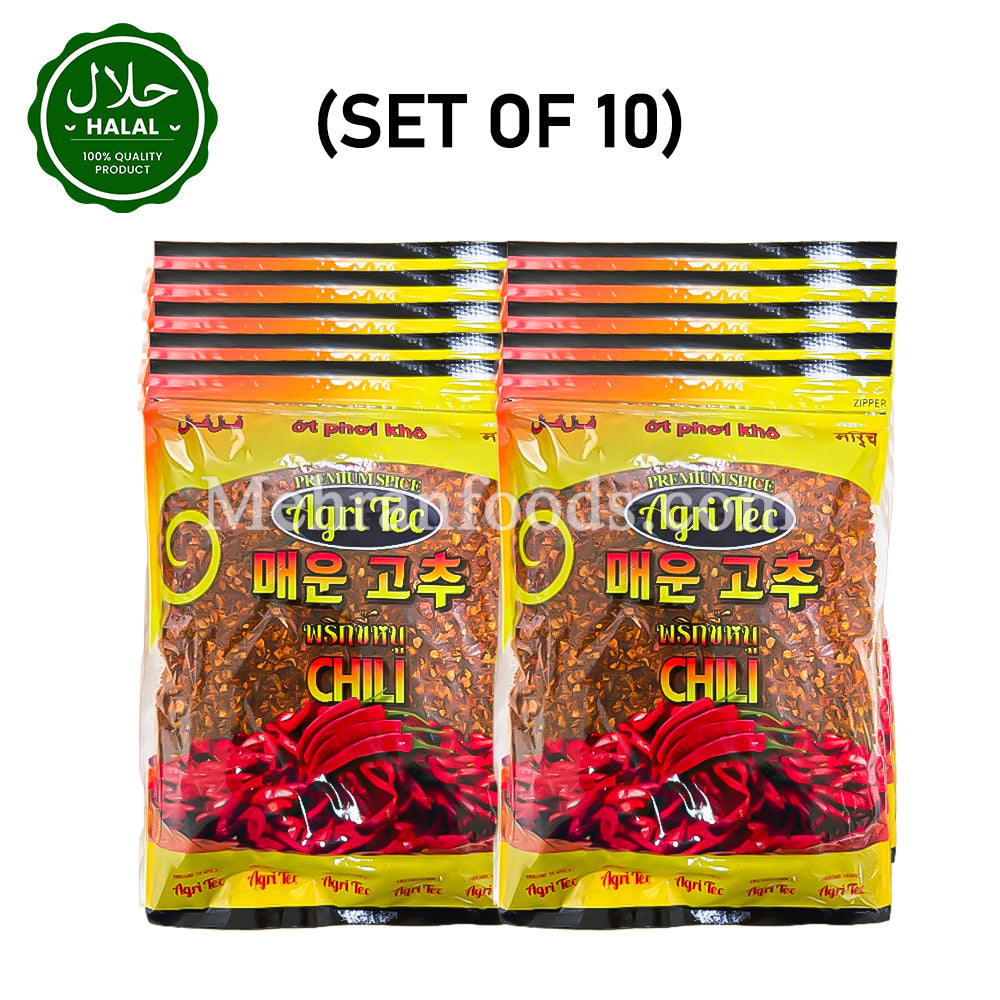 AGRI TEC Red Chilli Crush 200g Set of 10 | Premium Spicy Flakes Online ...
