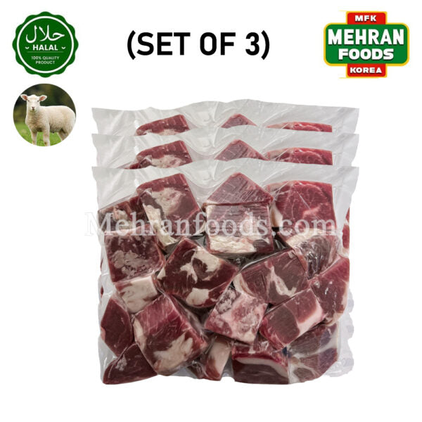 LABBAIK Halal Fresh Lamb Boneless Meat (Square Cut) Cubes 800g (Set of ...