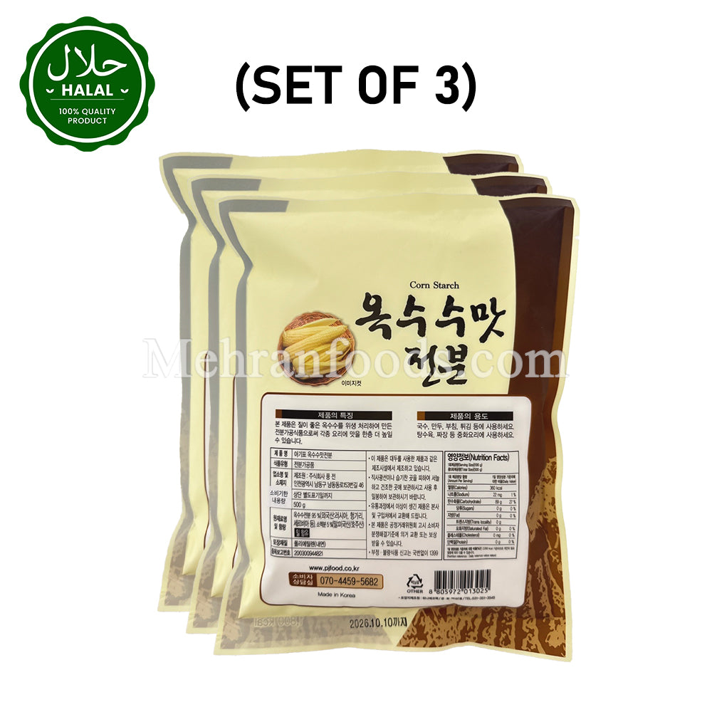 POONG JEON Corn Starch (Corn Flour) 500g (Set of 3) 1500g / 옥수수맛 전분 ...