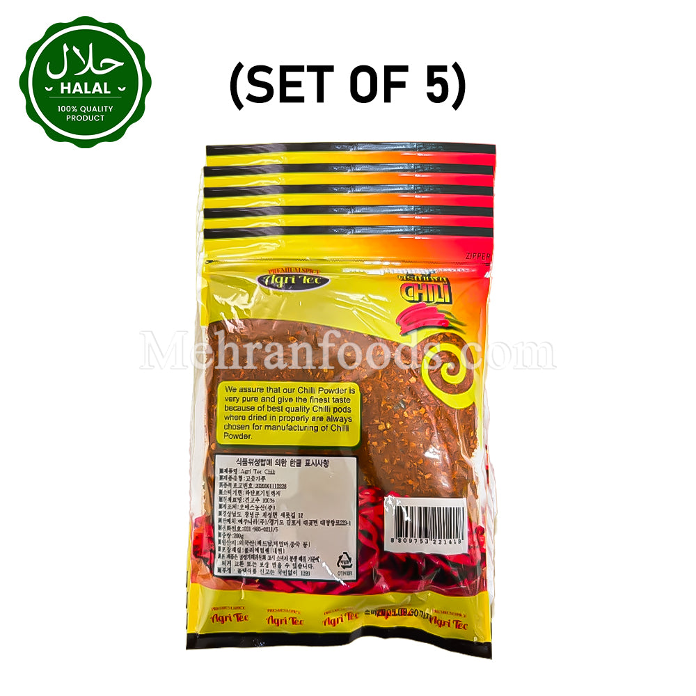 AGRI TEC Red Chilli Crush 200g (Set of 5) | Premium Crushed Red Chili ...