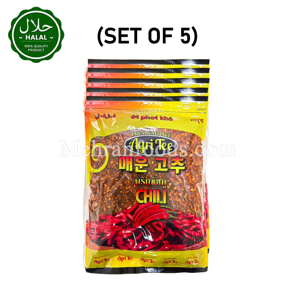 AGRI TEC Red Chilli Crush 200g (Set of 5) | Premium Crushed Red Chili ...