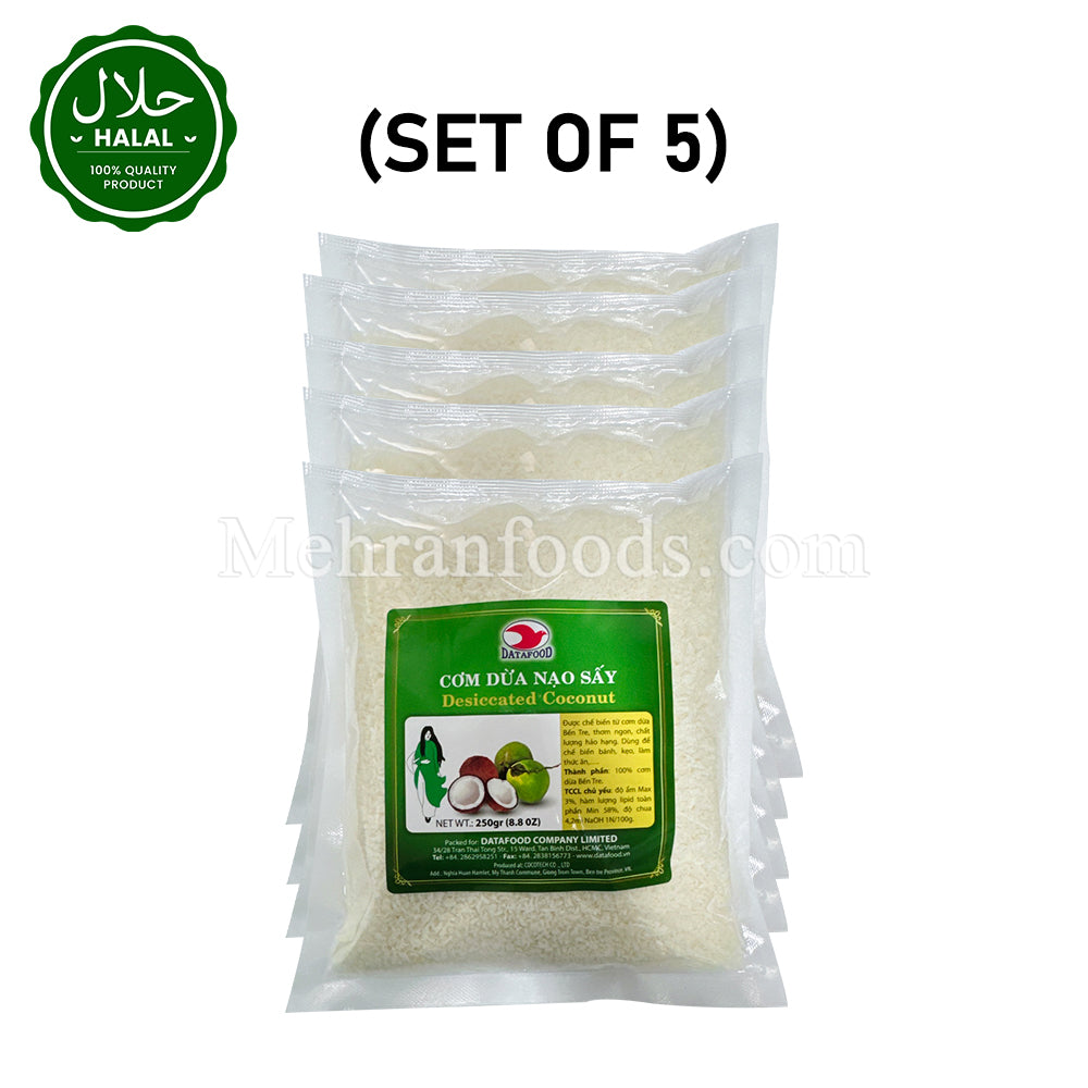 DATAFOOD Desiccated Coconut Crush 250g x5 | Premium Indian Coconut ...