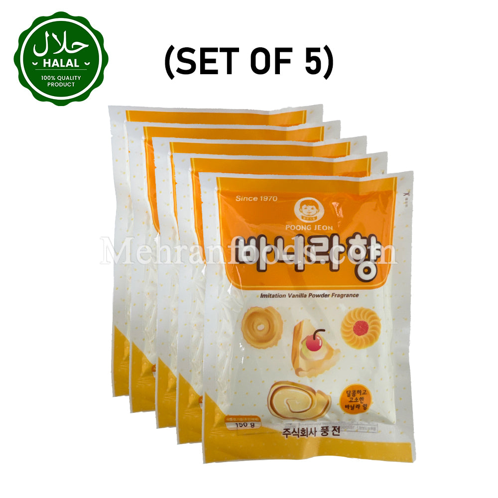 Buy POONG JEON Halal Vanilla Powder 150g x5 | Premium Indian Vanilla in ...
