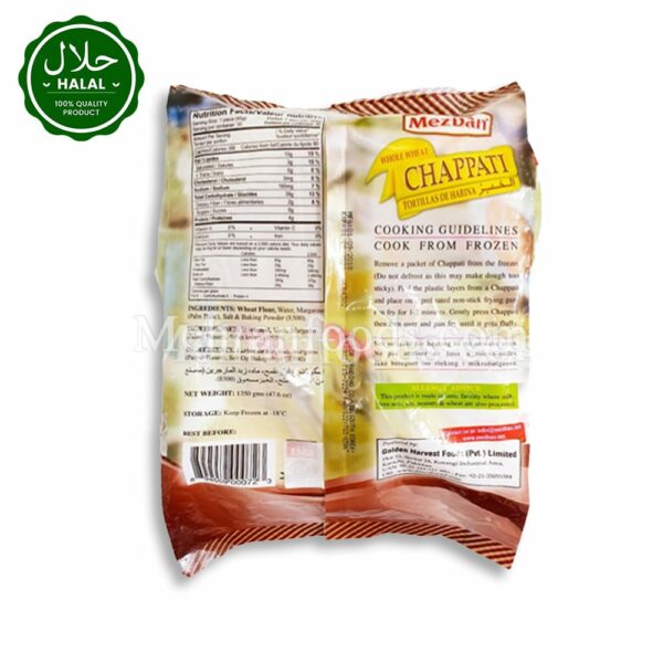 MEZBAN Whole Wheat Chapati 30pcs | Buy Atta Chapati Online Korea ...