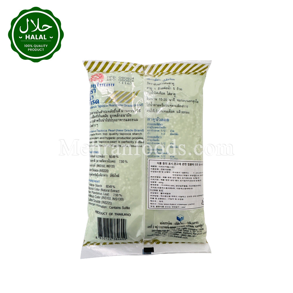PANDANUS Green Tapioca Pearls 400g | Halal Sabudana in Korea – Mehran ...
