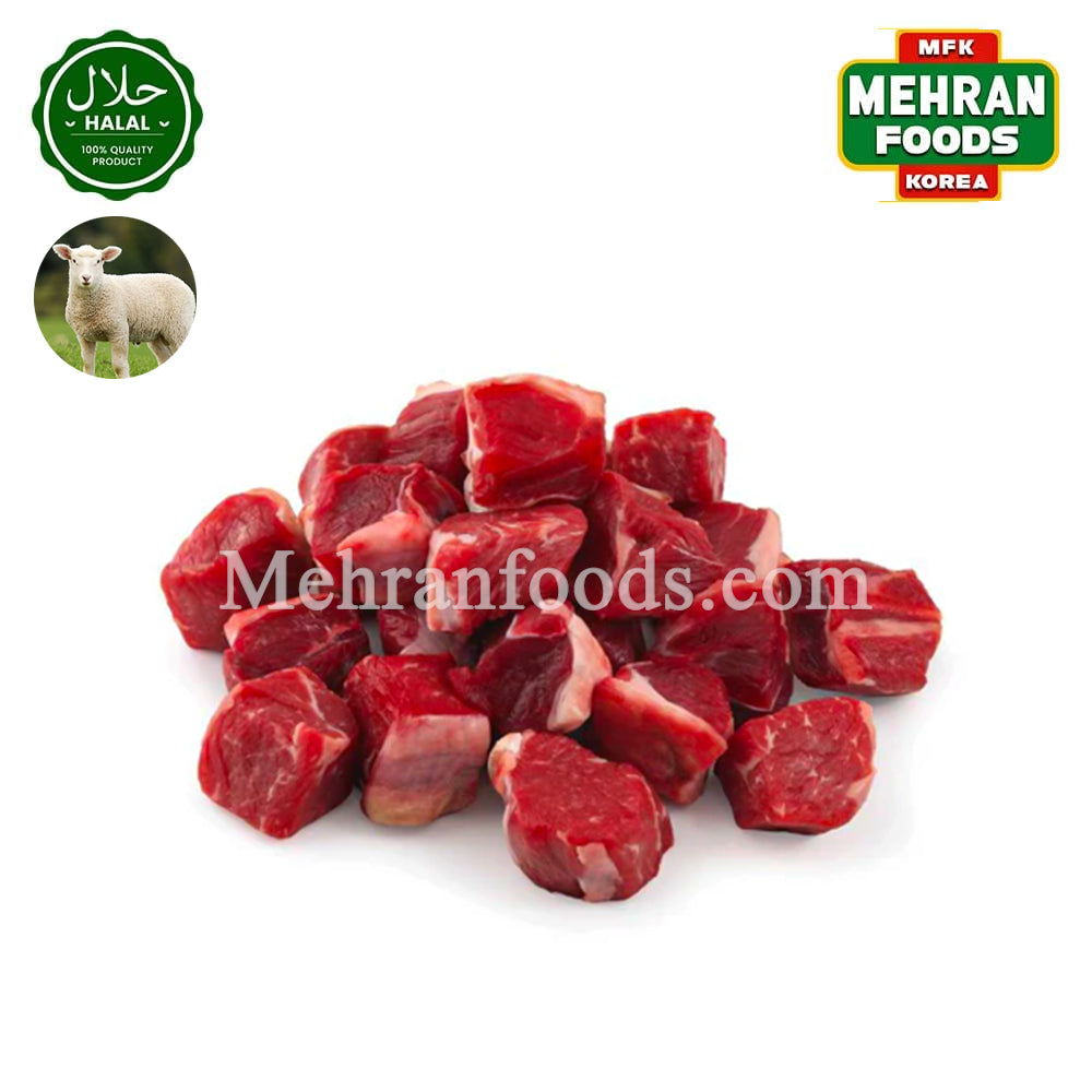 LABBAIK Halal Fresh Lamb Boneless Meat (Square Cut) Cubes 800g / 뼈없는 양 ...